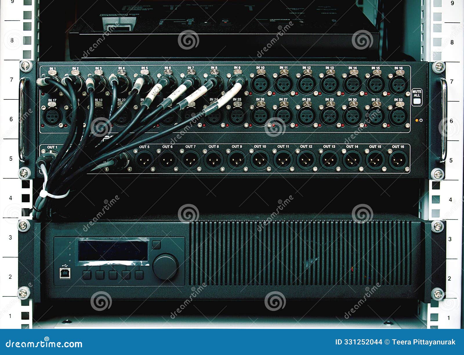 Rack Console of Sound Control Equipment in Conference Room-training ...