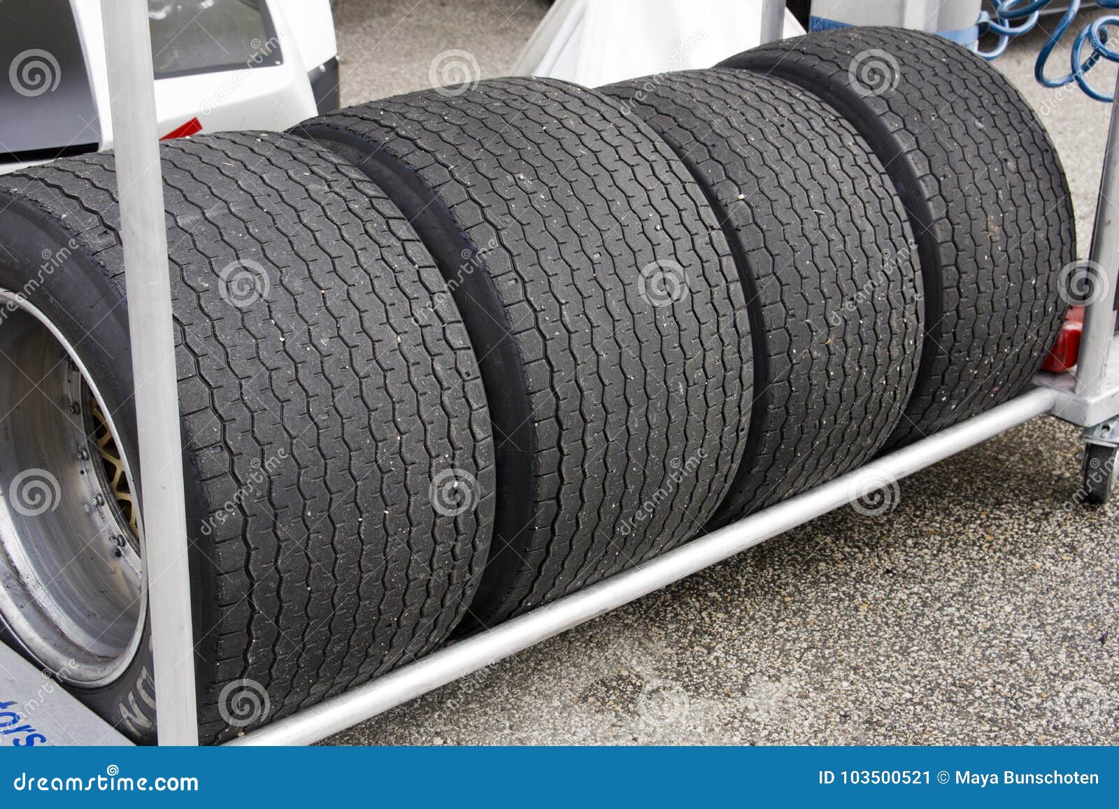 Rack with Extra Wide Race Tires Stock Image - Image of fresh, rack ...