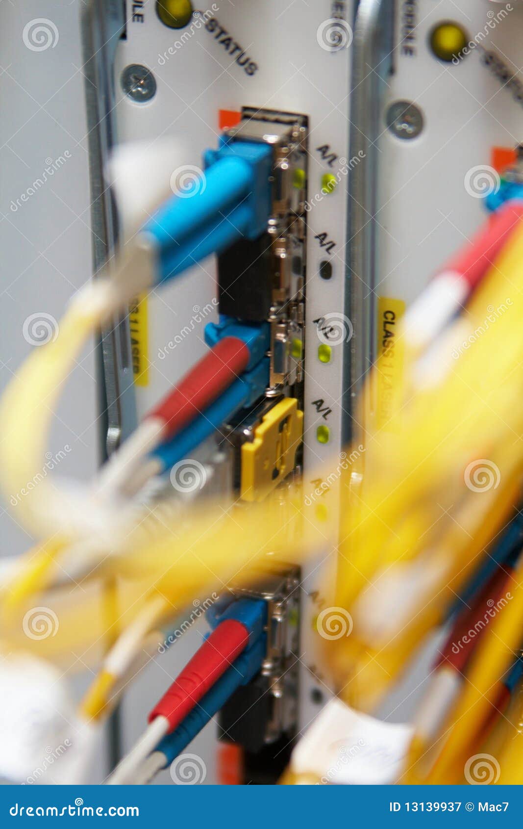 Rack Fiber-optic Connections Stock Image - Image of sockets, connection ...
