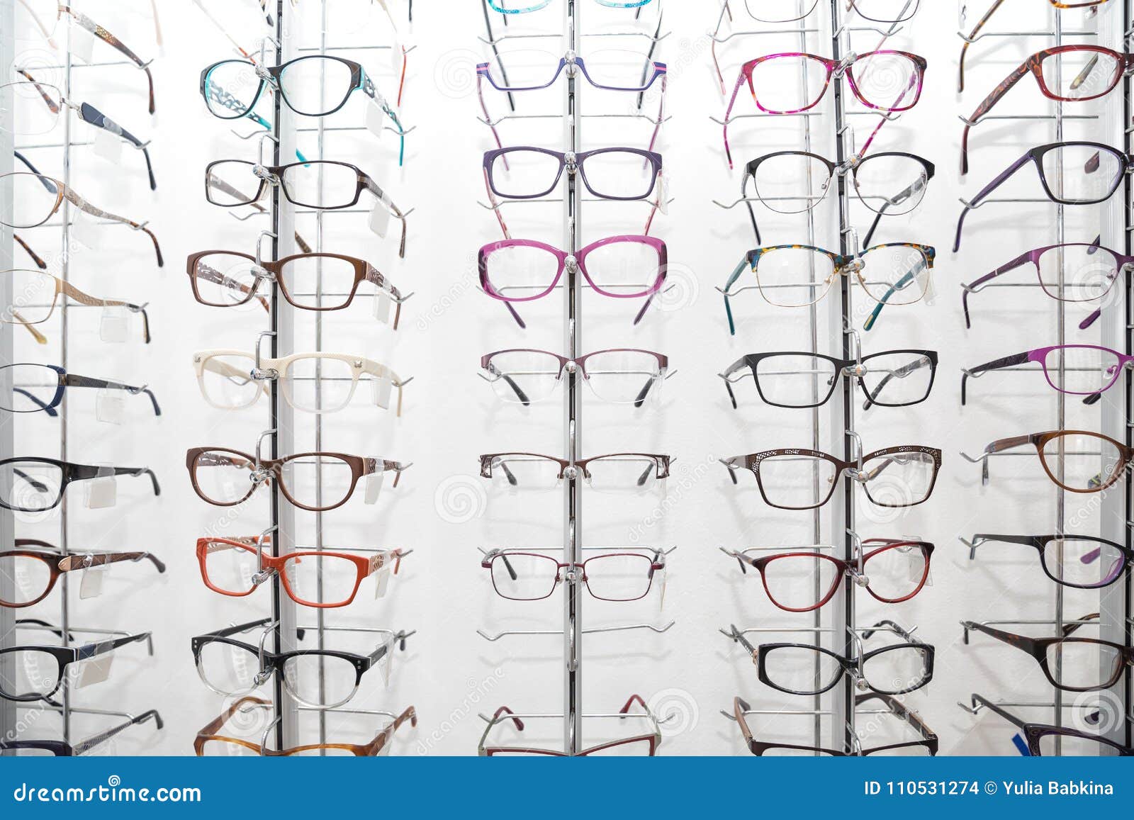 Rack with Frames for Glasses Stock Photo - Image of lens, rack: 110531274