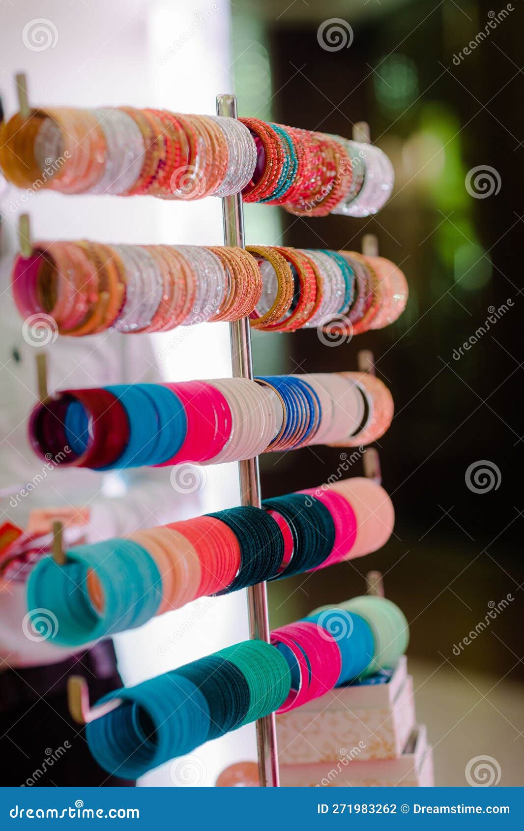 A Rack Holds Different Colored Threads in Rows and Colors Stock Photo ...