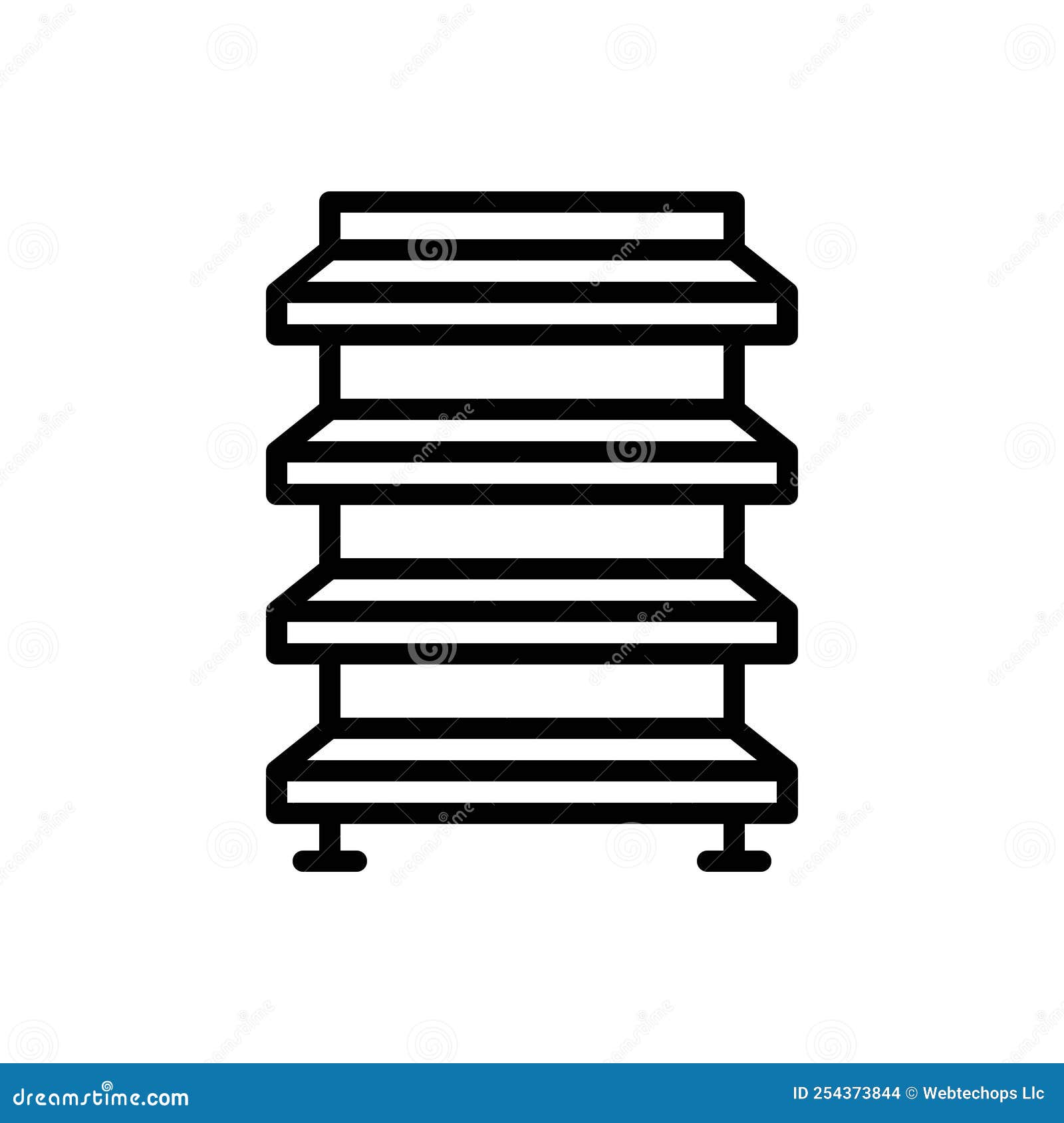 Black Line Icon for Rack, Equipment and Shelves Stock Illustration ...