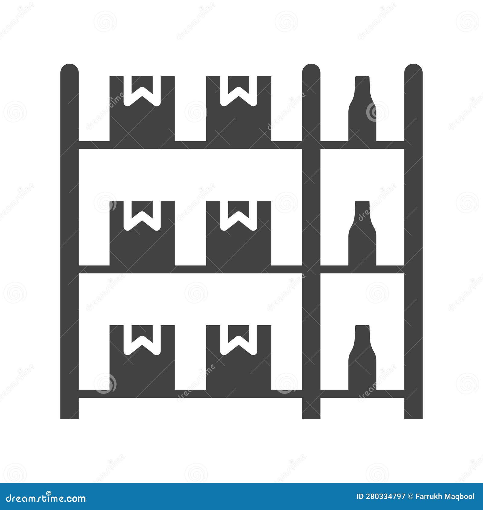 Rack icon vector image. stock vector. Illustration of cabinet - 280334797