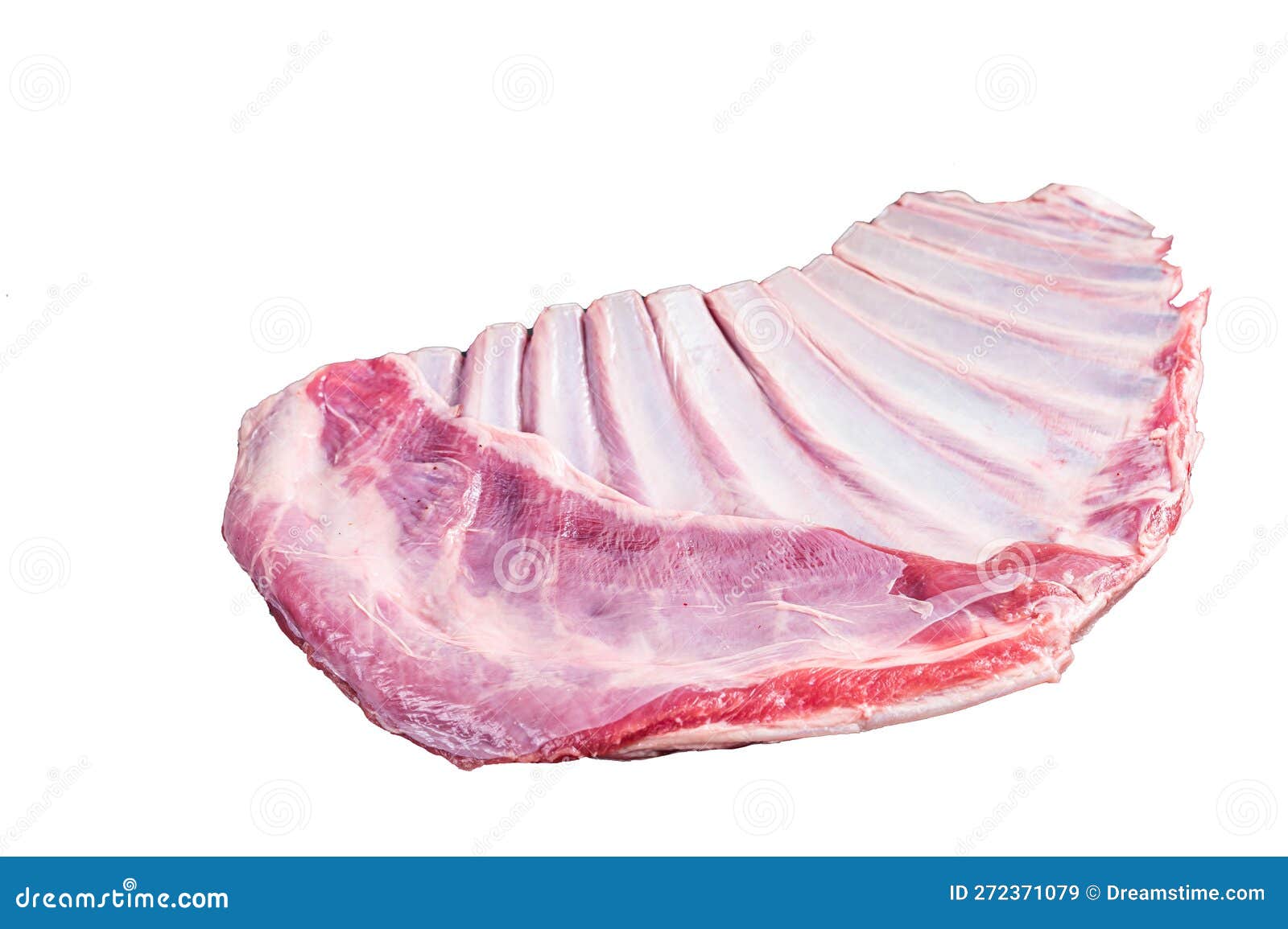 Rack of Lamb, Raw Mutton Ribs on Kitchen Table with Spices. Isolated on ...