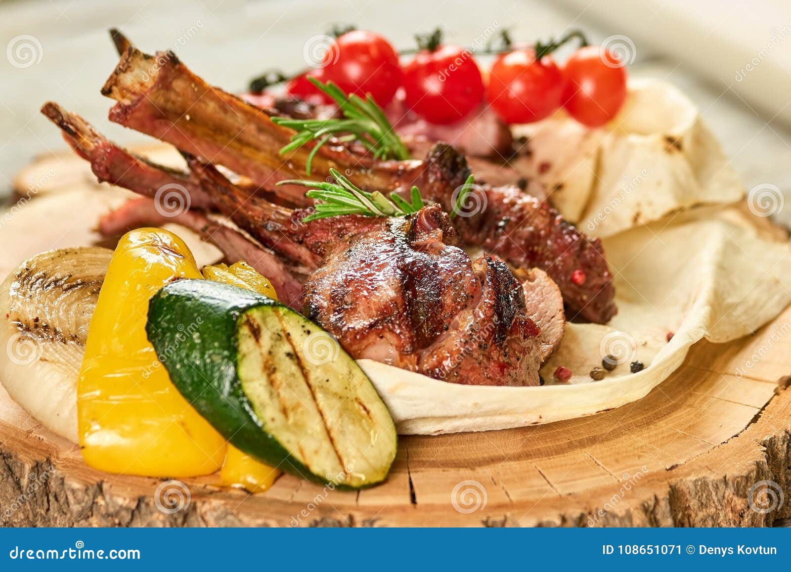 Rack of Lamb with Side Dish. Stock Image - Image of food, green: 108651071
