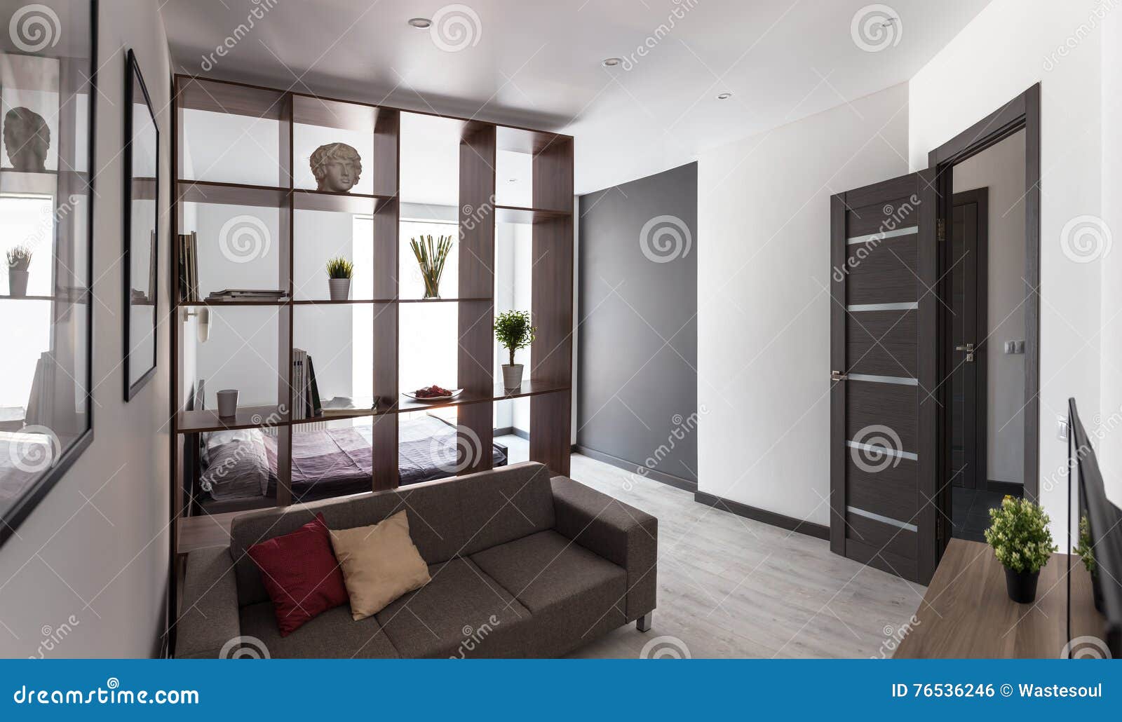 Rack in the living room stock photo. Image of minimalistic - 76536246