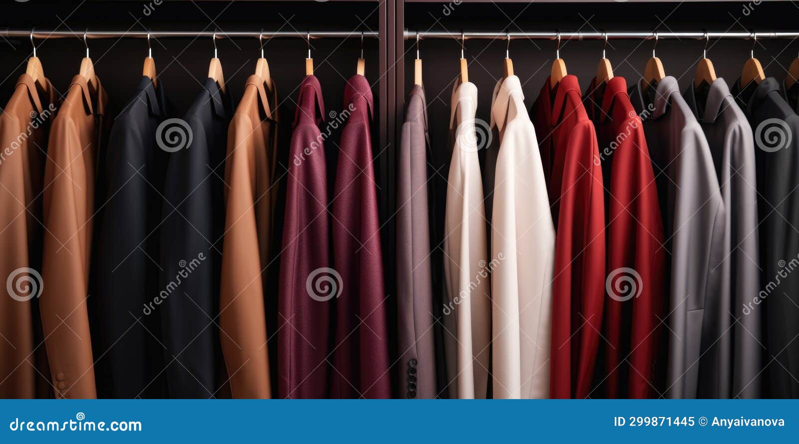 A Rack of Men S Shirts Hanging in a Closet Stock Image - Image of ...