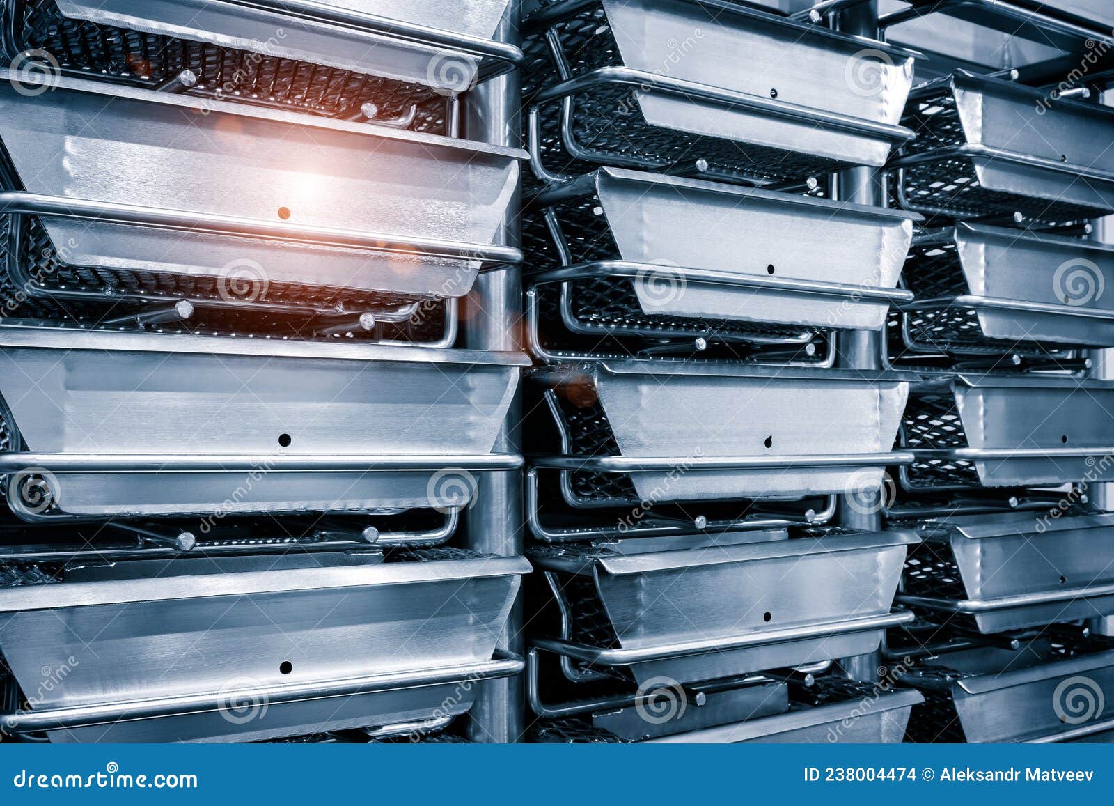 Rack with Metal Containers for Cooking Food Stock Photo - Image of food ...