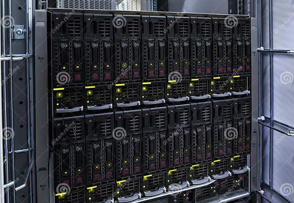 Rack Mount Computer Server with Hard Drive Disk Stock Photo - Image of ...