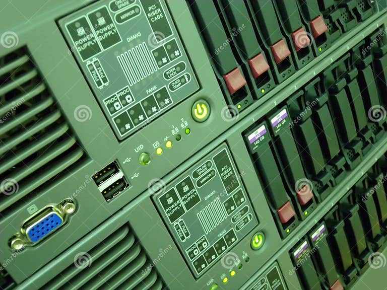 Rack Mounted Server Computer Stock Image - Image of crunching, facility ...