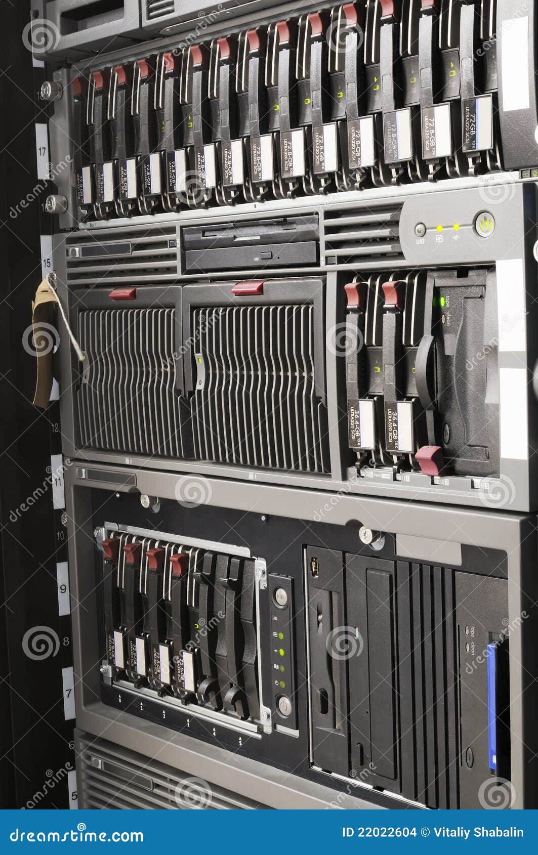 Rack mounted servers stock photo. Image of drive, black - 22022604