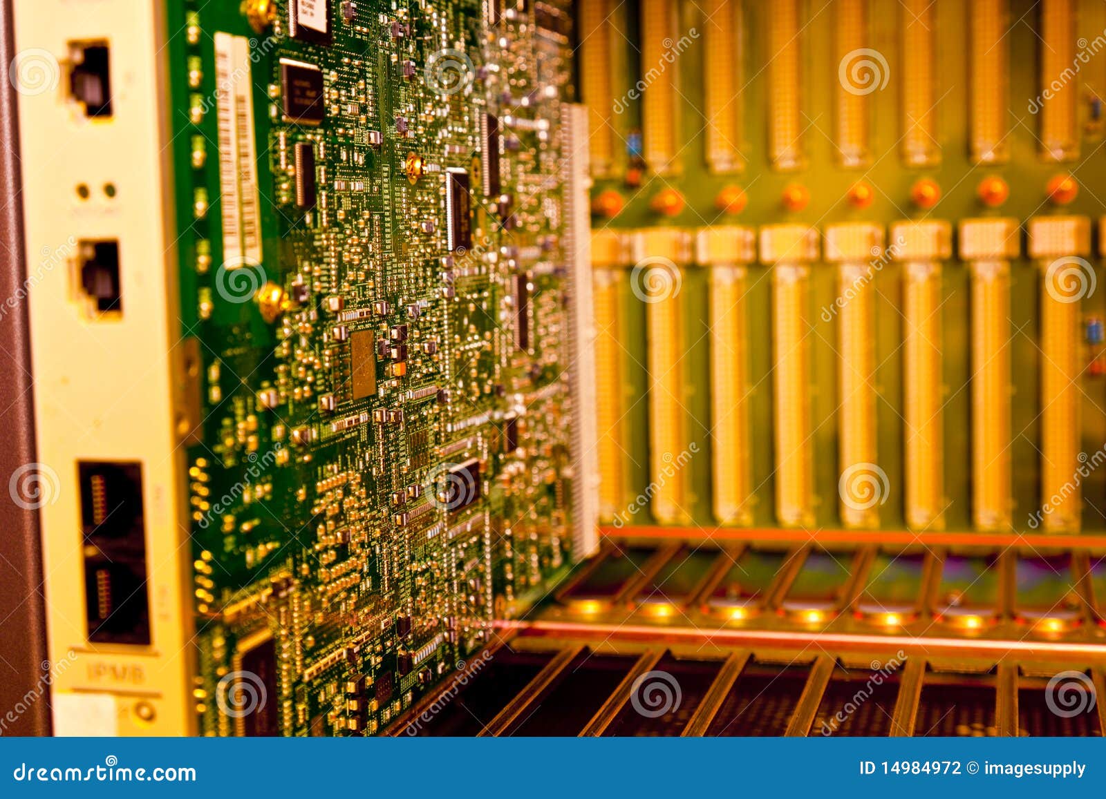 Rack Mounted Servers with Circuit Board Stock Photo - Image of close ...
