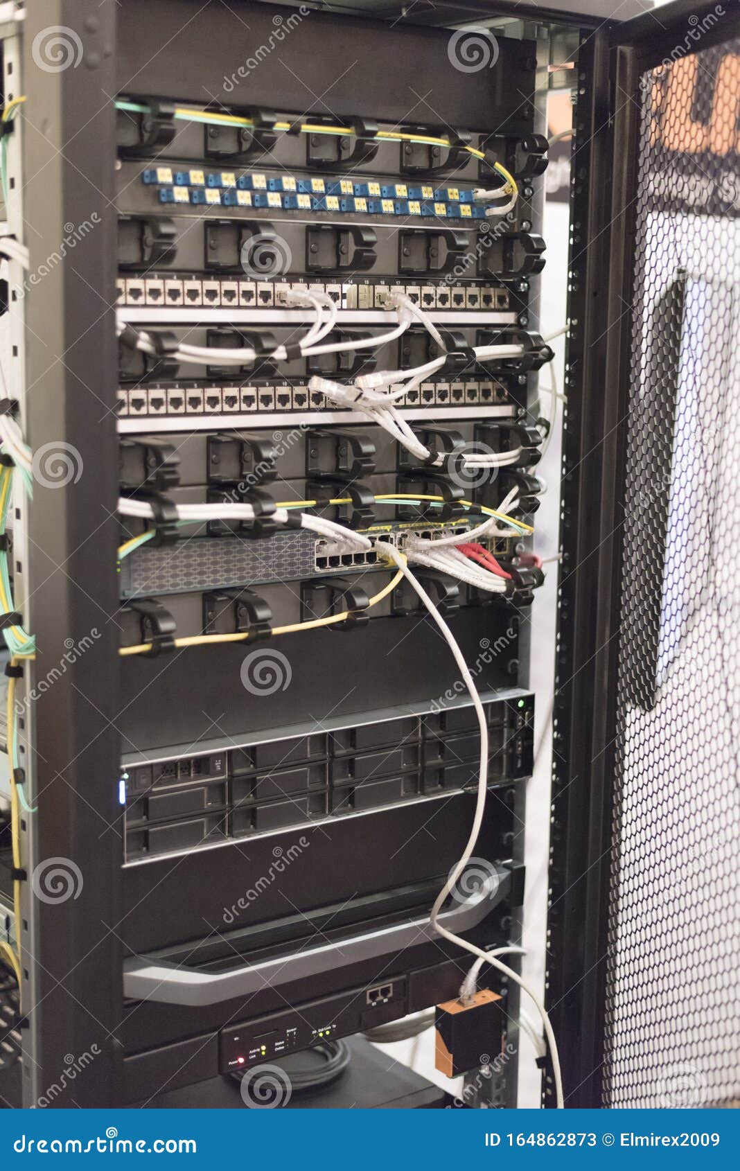 Rack Mounted Servers in a Server Room, Close Up Stock Image - Image of ...