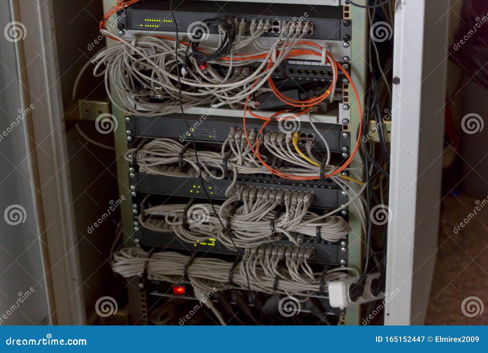 Rack Mounted Servers in a Server Room, Close Up Stock Image - Image of ...