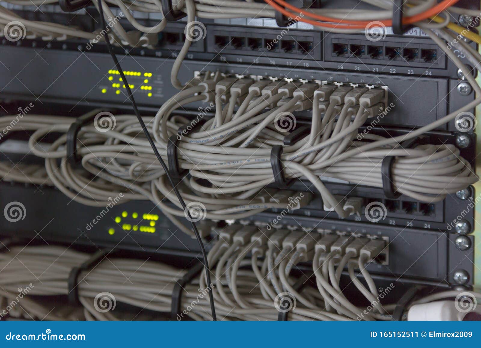 Rack Mounted Servers in a Server Room, Close Up Stock Image - Image of ...