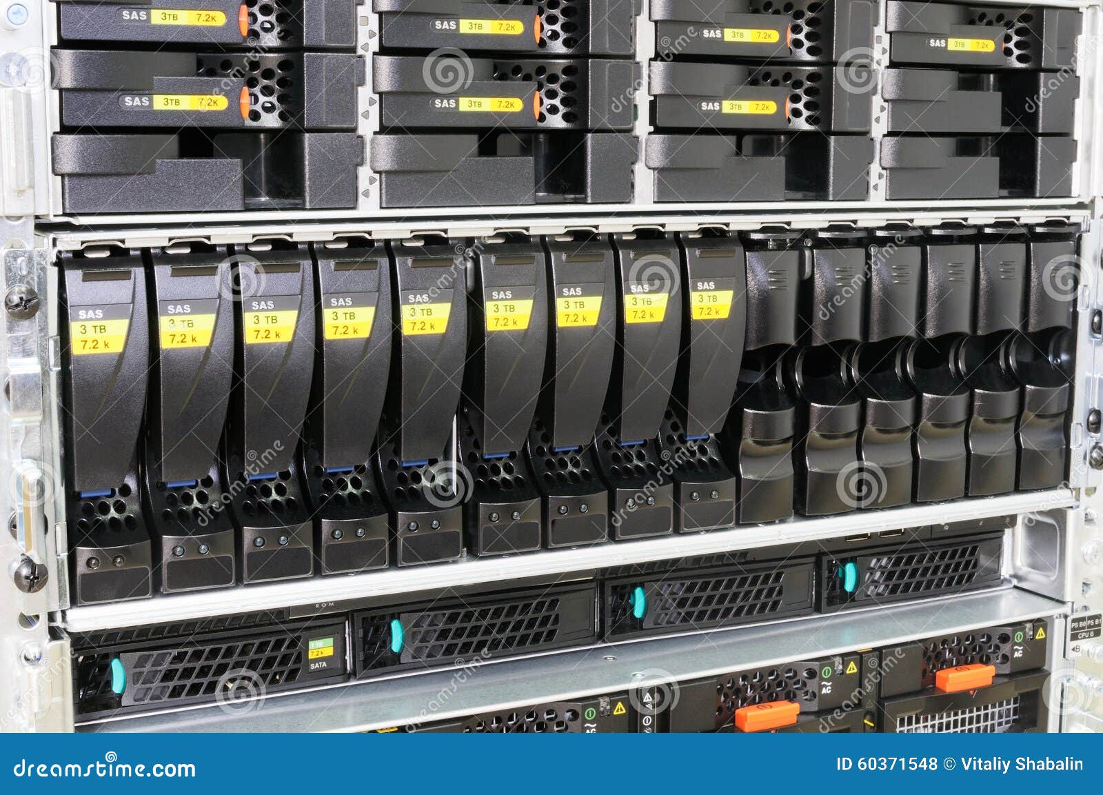 Rack mounted servers stock photo. Image of black, storage - 60371548