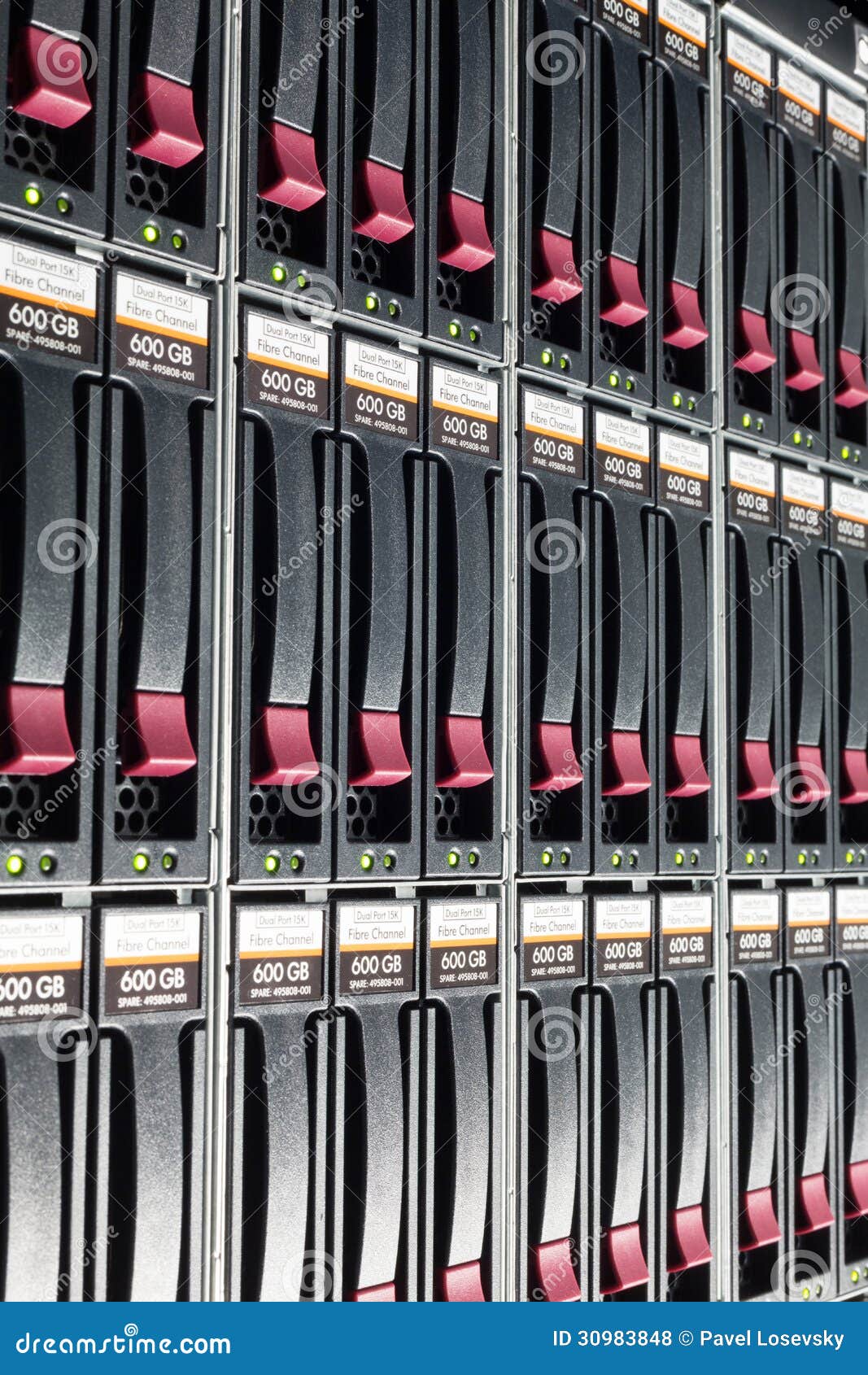 Rack with Multiple Hard Drives. Stock Photo - Image of network ...