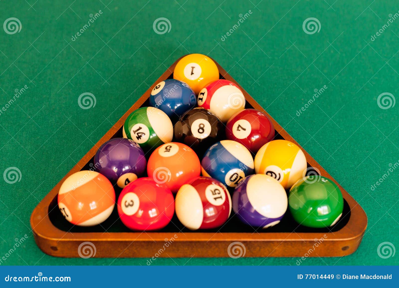 A rack of pool balls stock image. Image of billiards - 77014449