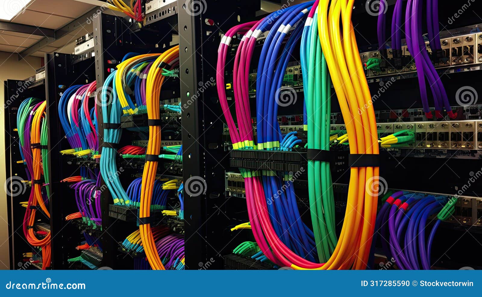 Rack power cables stock illustration. Illustration of setting - 317285590