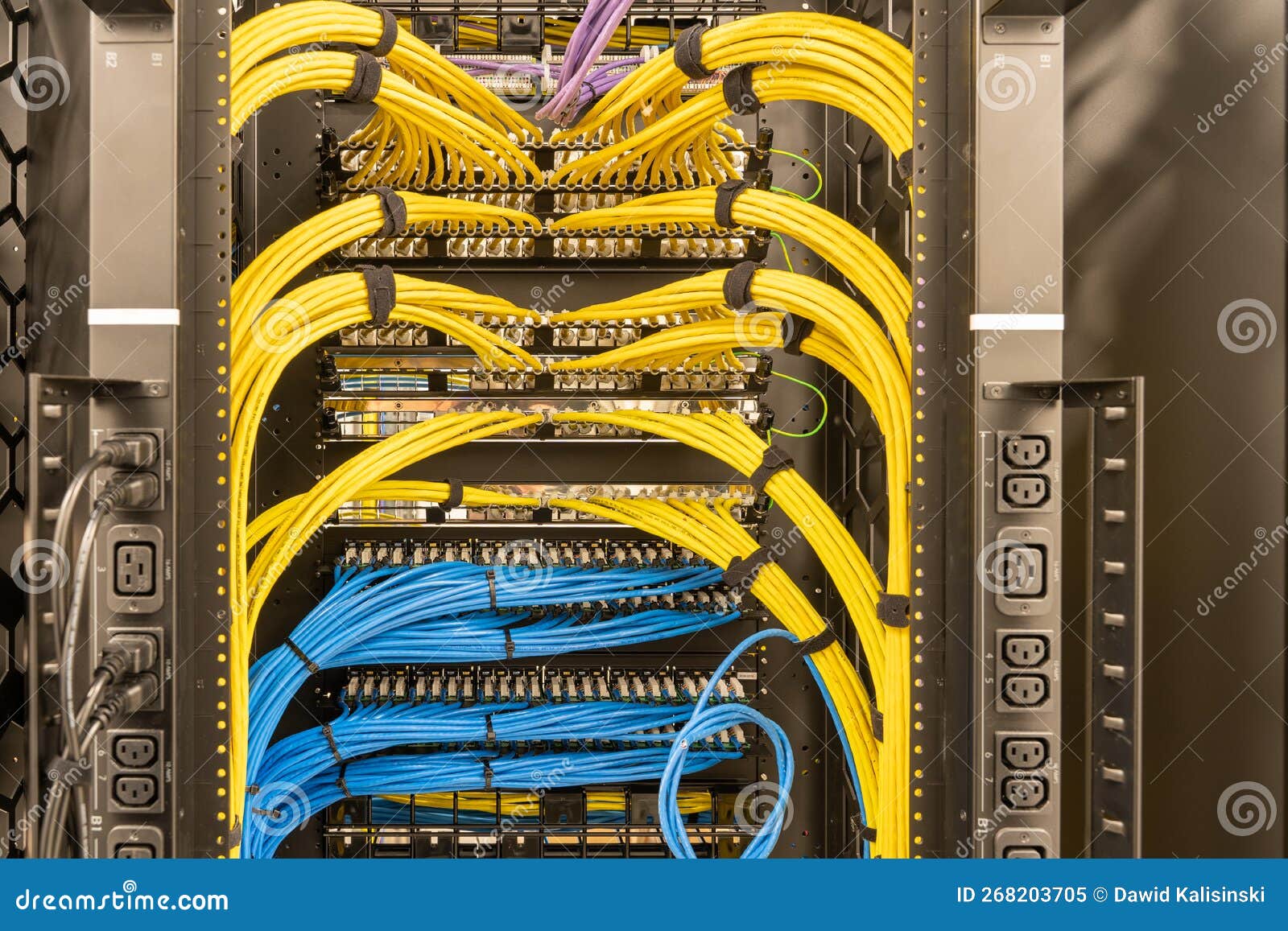 Tidy Patched Network Cables, RJ45, Connected To the Switches and ...