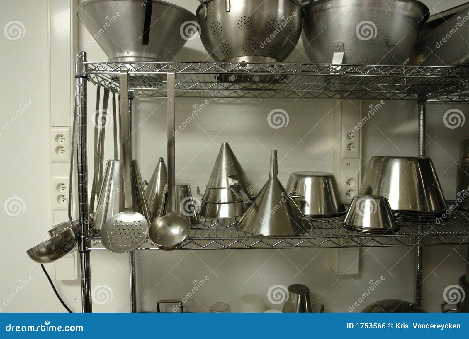Rack with Professional Cooking Materials Stock Photo - Image of ...