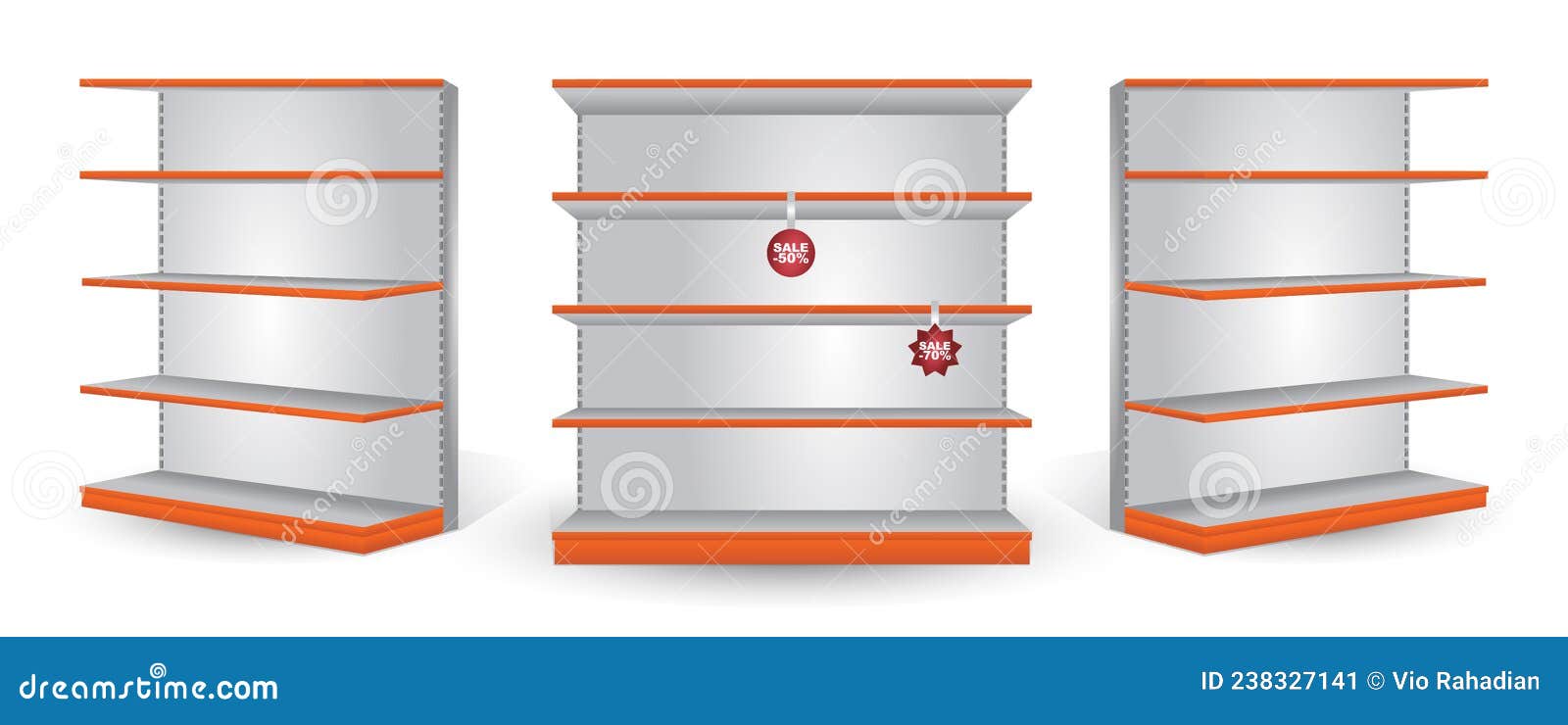 Realistic Advertising Display Rack Shelves Stock Vector - Illustration ...