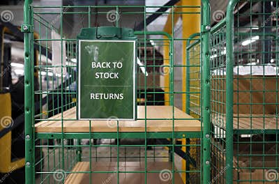 Rack for Returns in a Distribution Warehouse Stock Photo - Image of ...
