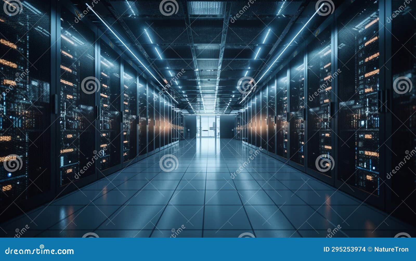 Server Rack in a Data Center Rack in a Row Stock Illustration ...