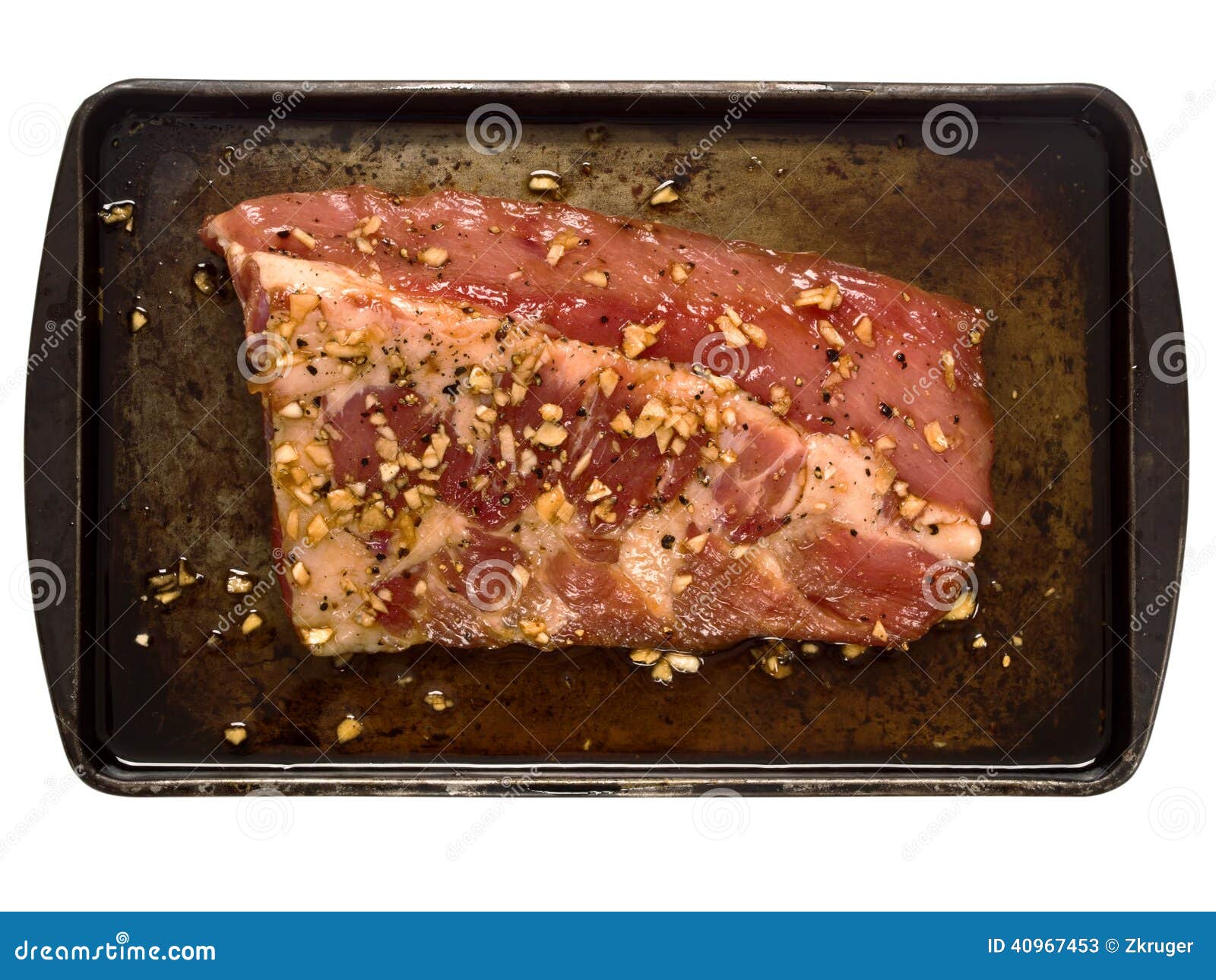 Rack of Rustic Raw Marinated Pork Rib Stock Image - Image of barbecue ...