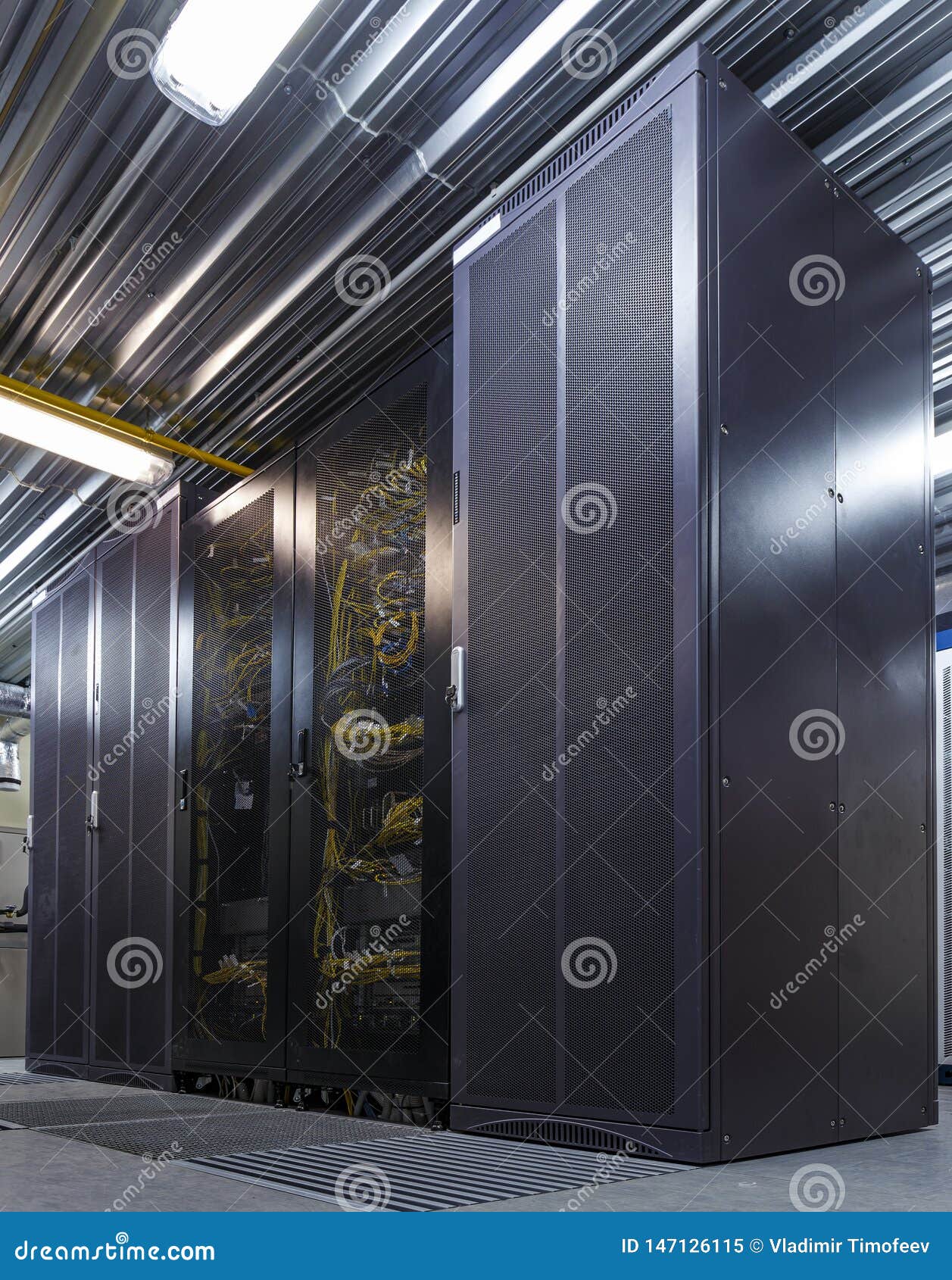 Rack Server Internet Connected With LAN Cables. Stock Photography ...