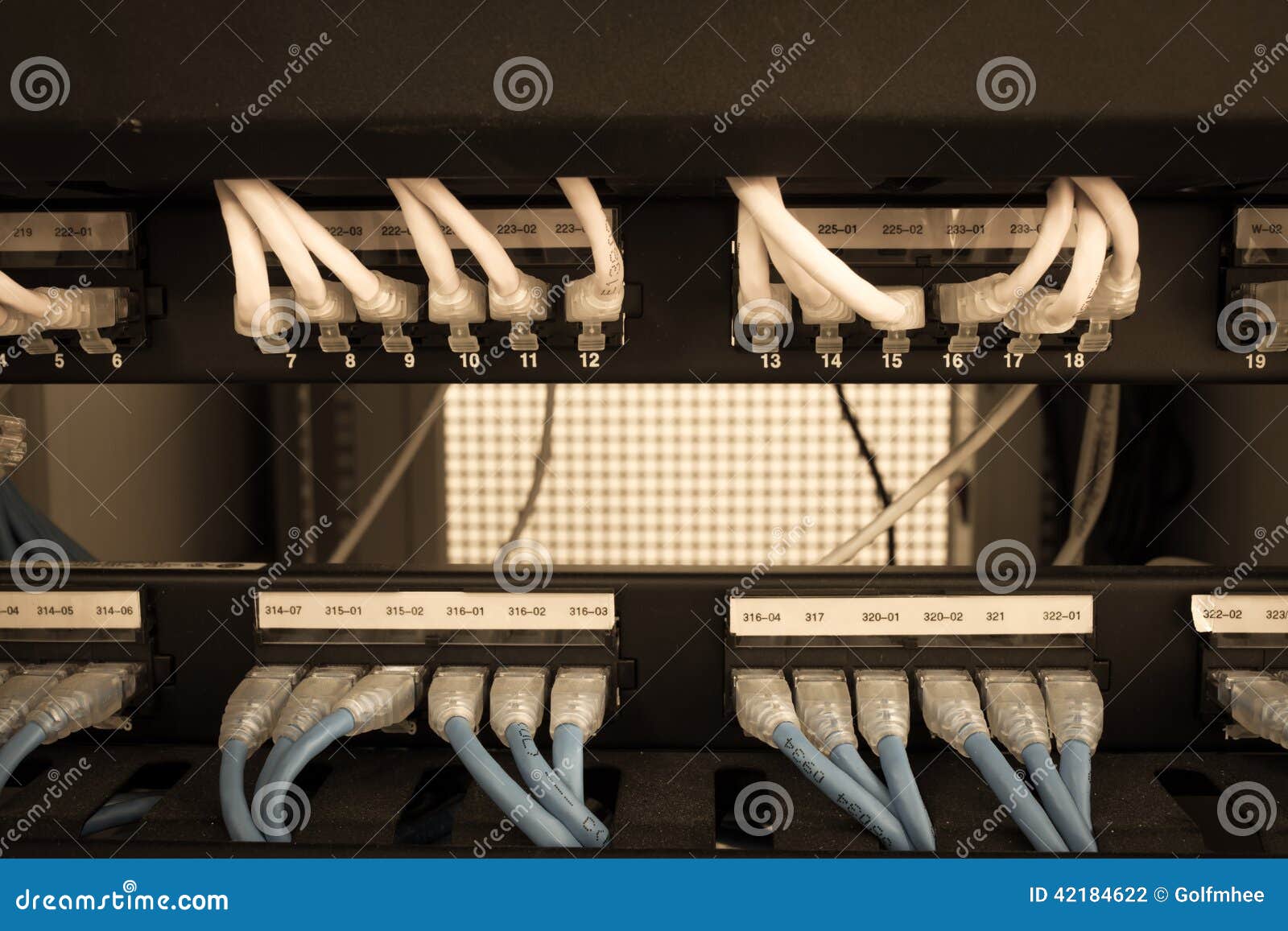 Rack Server Internet Connected with LAN Cables. Stock Photo - Image of ...