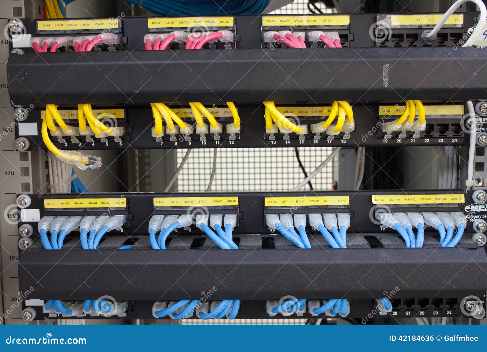 Rack Server Internet Connected with LAN Cables. Stock Photo - Image of ...