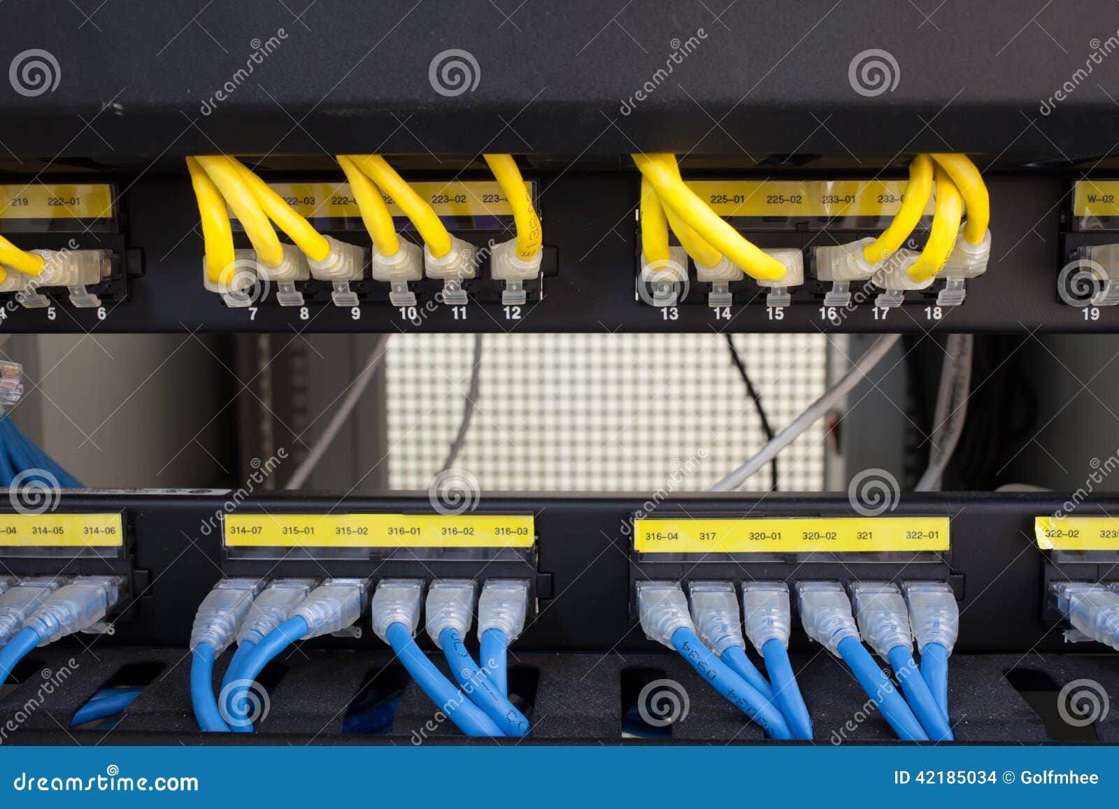 Rack Server Internet Connected with LAN Cables. Stock Photo - Image of ...