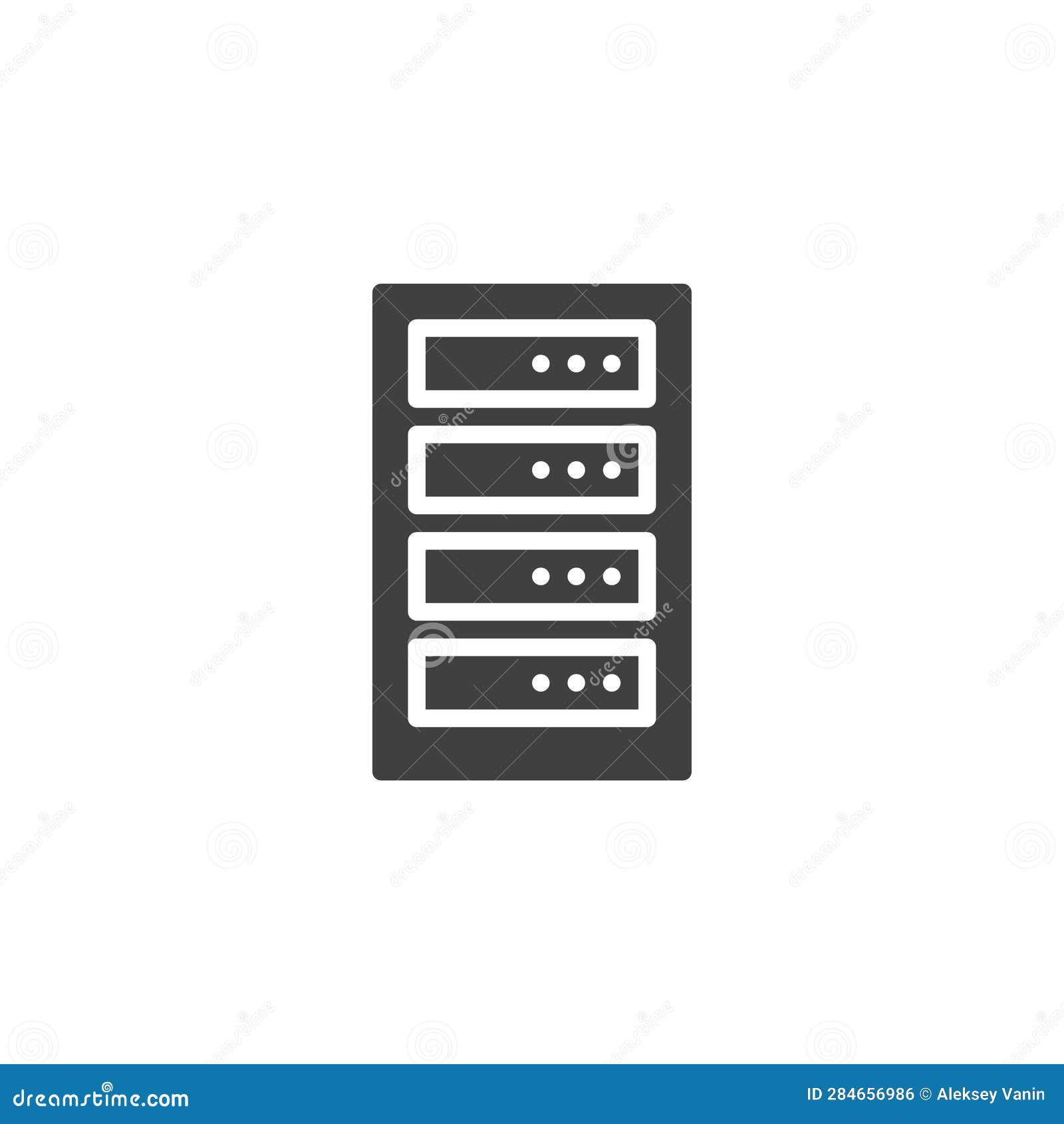 Rack server vector icon stock illustration. Illustration of flat ...