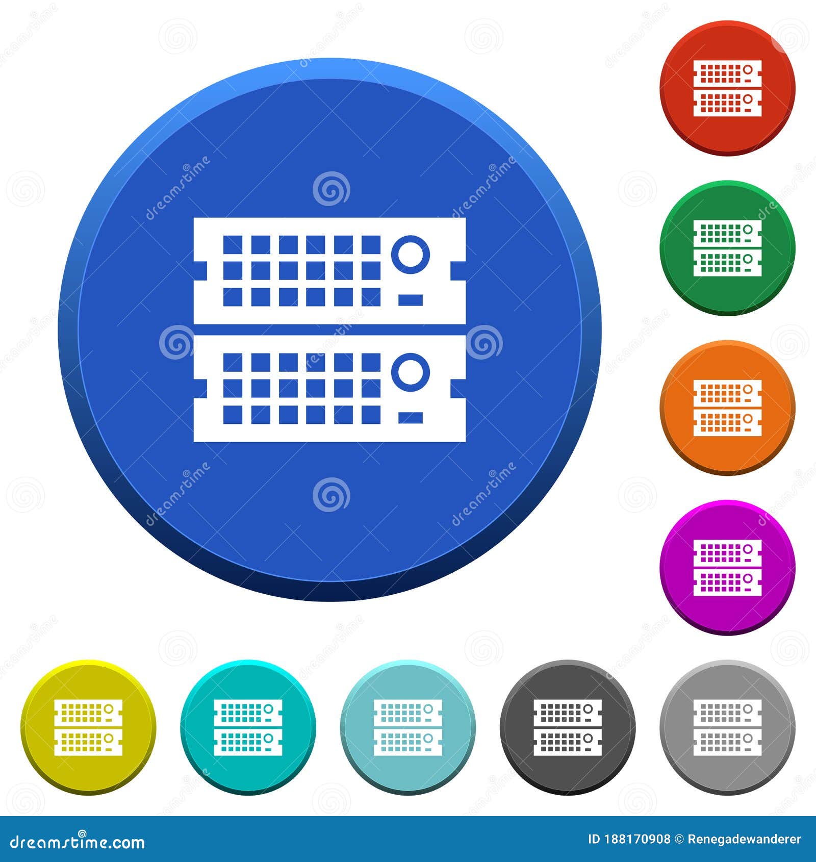 Rack Servers Beveled Buttons Stock Vector - Illustration of appliance ...