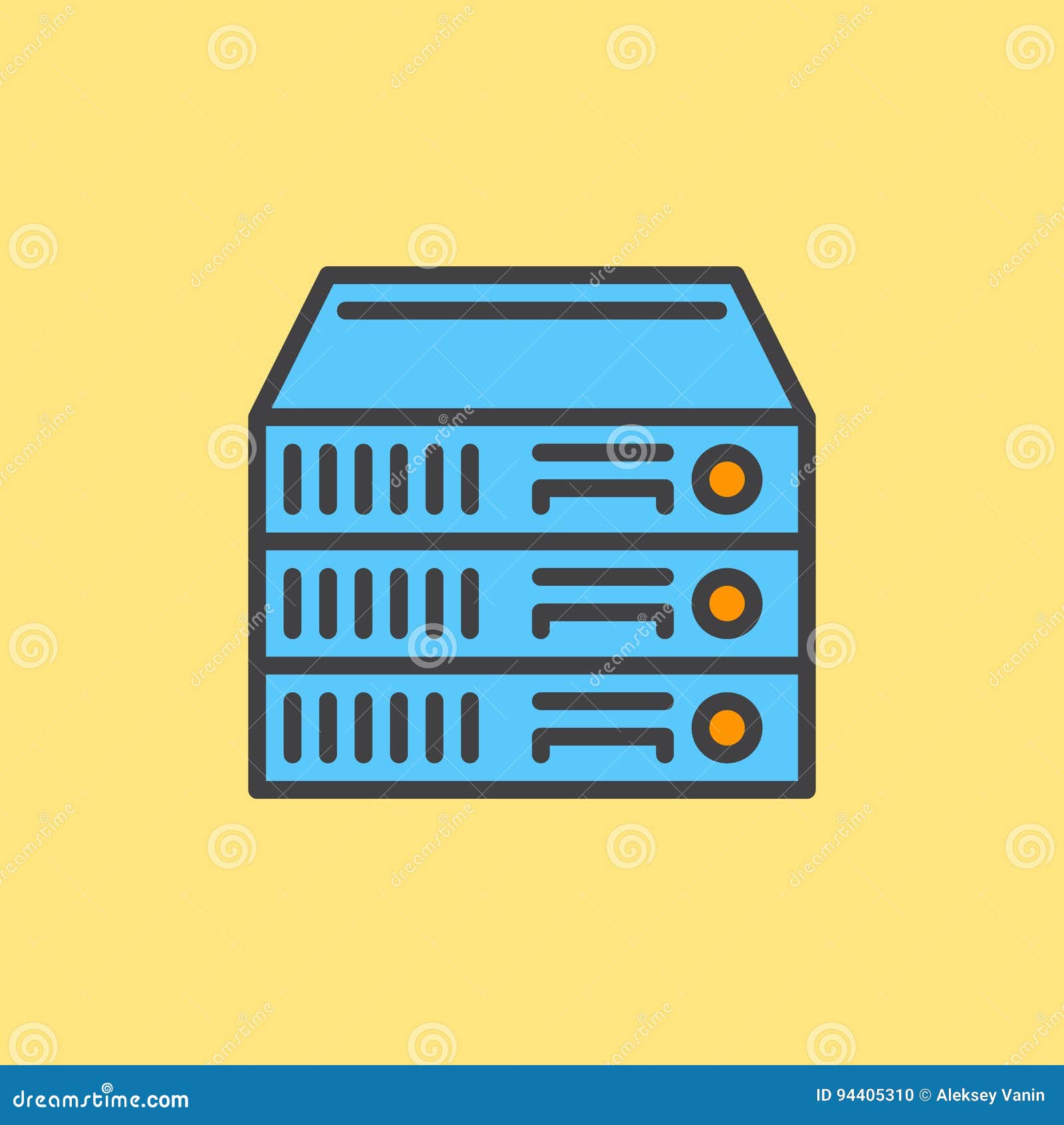 Rack Servers Filled Outline Icon Stock Vector - Illustration of servers ...