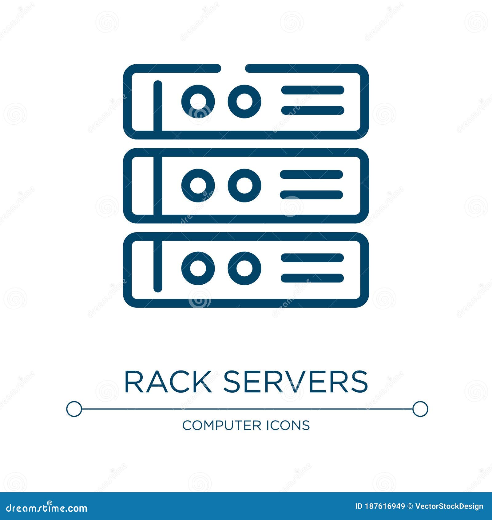 Rack Servers Icon. Linear Vector Illustration from Computer and Media ...