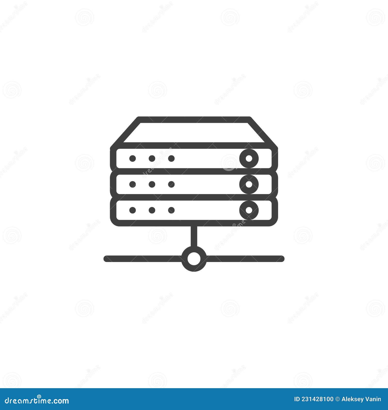 Rack servers line icon stock vector. Illustration of hosting - 231428100