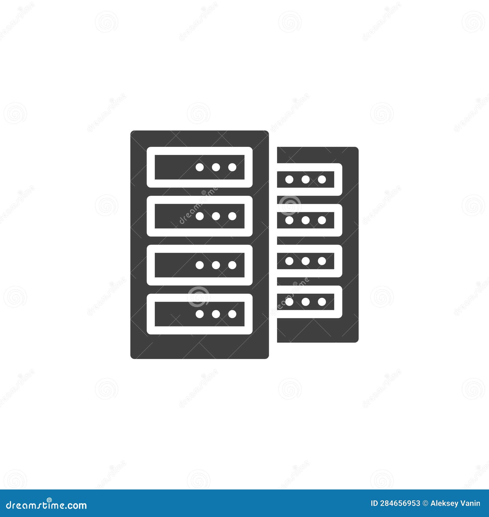 Rack servers vector icon stock illustration. Illustration of cyberspace ...