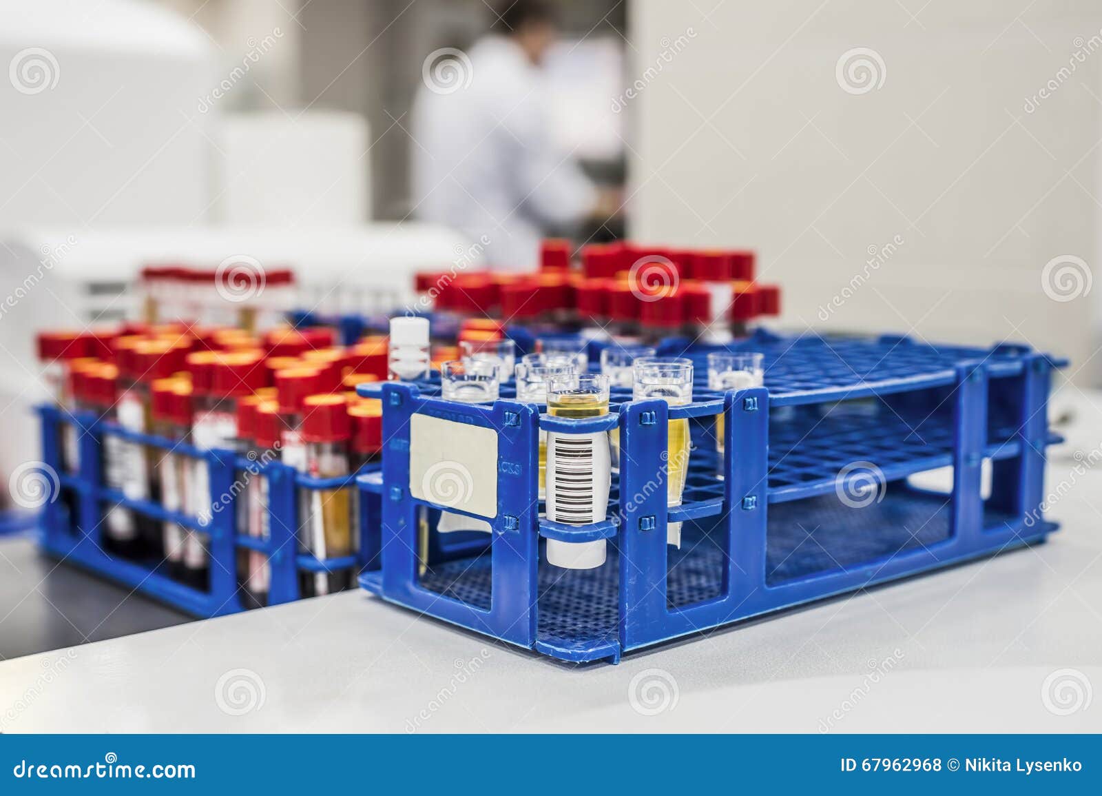 Rack with Several Tubes with Blood Tubes Stock Photo - Image of health ...