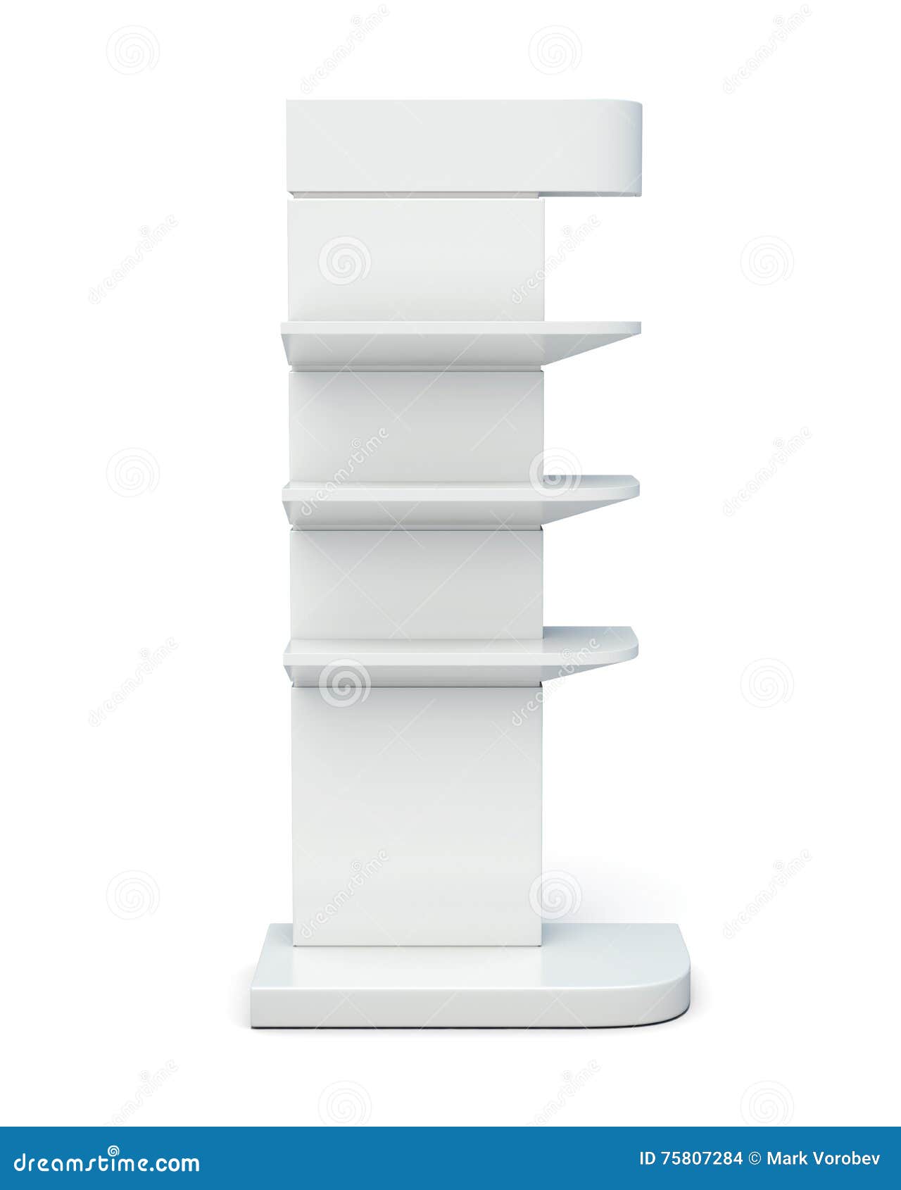 Rack with Shelves Front View on a White Background. Stock Illustration ...