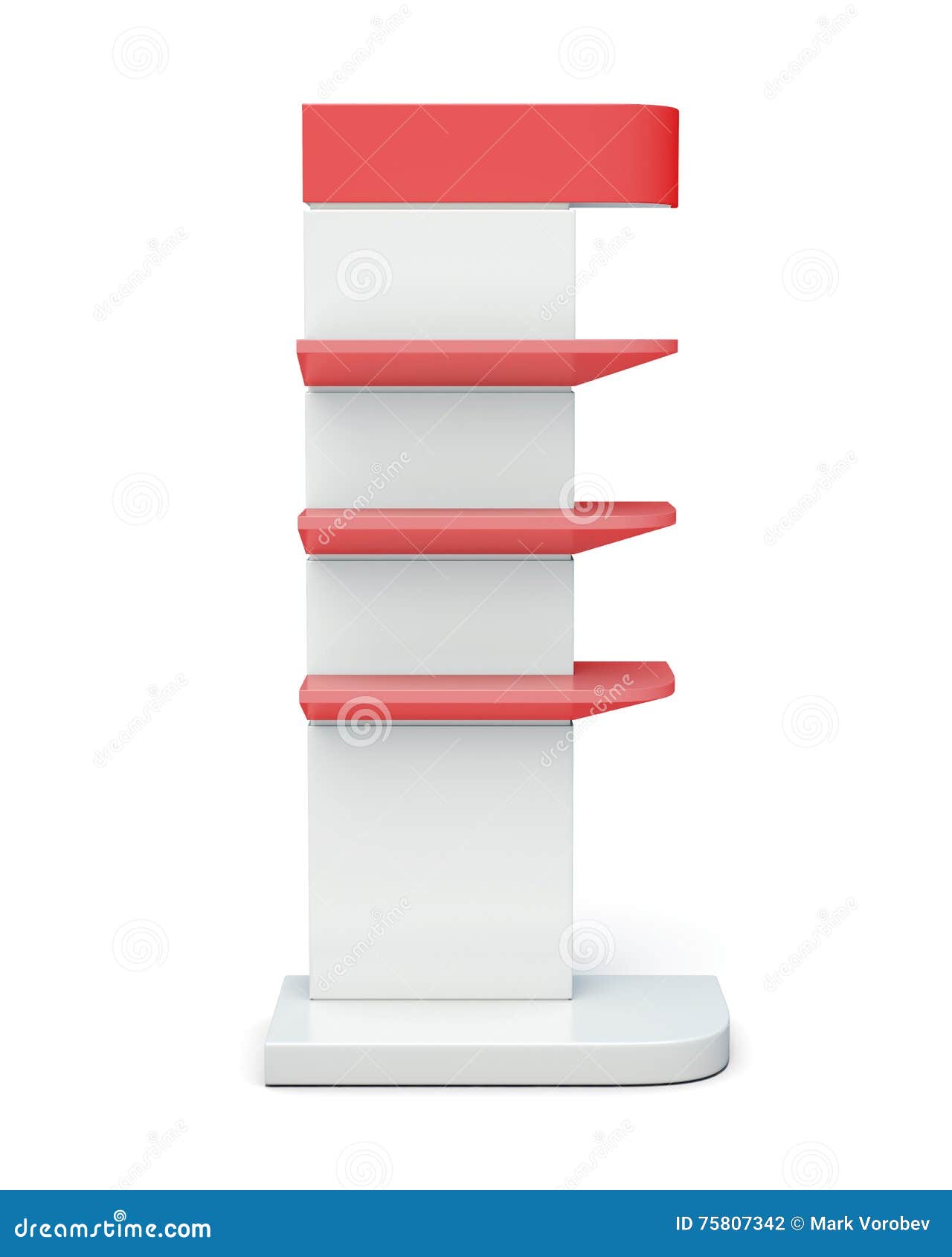 Rack with Shelves Front View on a White Background. 3d Rendering Stock ...