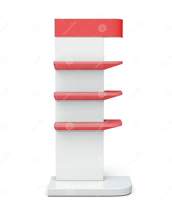 Rack with Shelves Front View on a White Background. 3d Rendering Stock ...