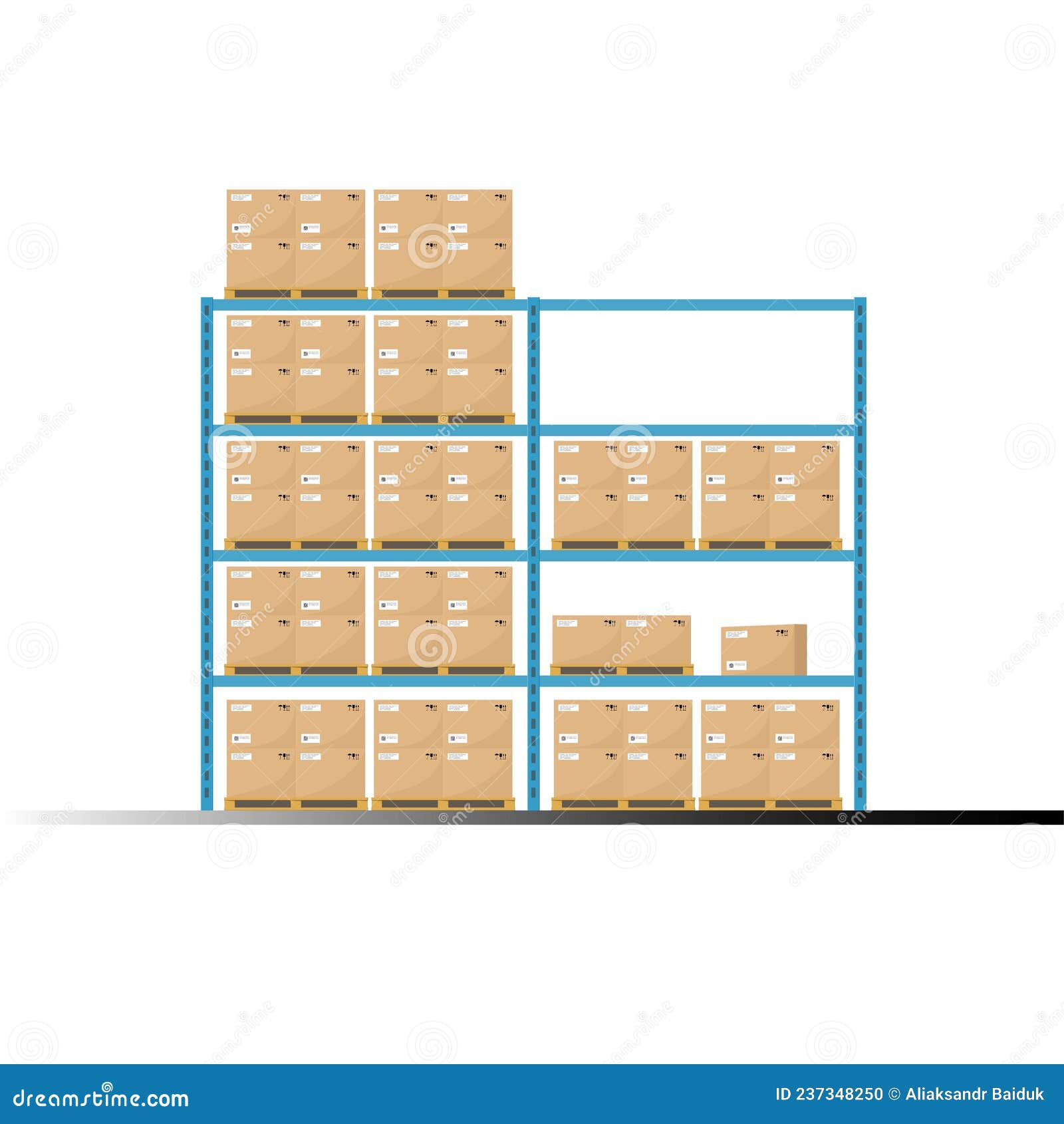 Rack for Storing Boxes with Goods. Warehouse Storage Stock Vector ...
