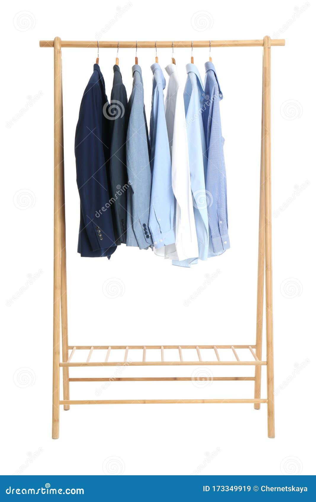 Rack with Stylish Shirts Isolated Stock Image - Image of apparel ...