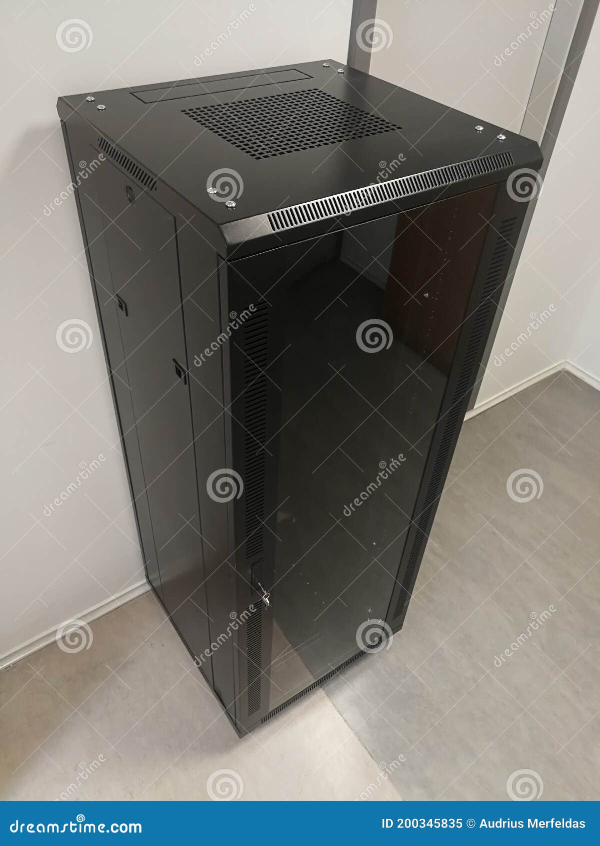 19`` Rack for Telecommunication Equipment or Servers Stock Image ...