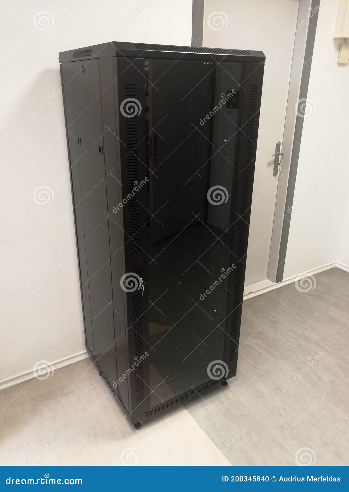 19`` Rack for Telecommunication Equipment or Servers Stock Photo ...