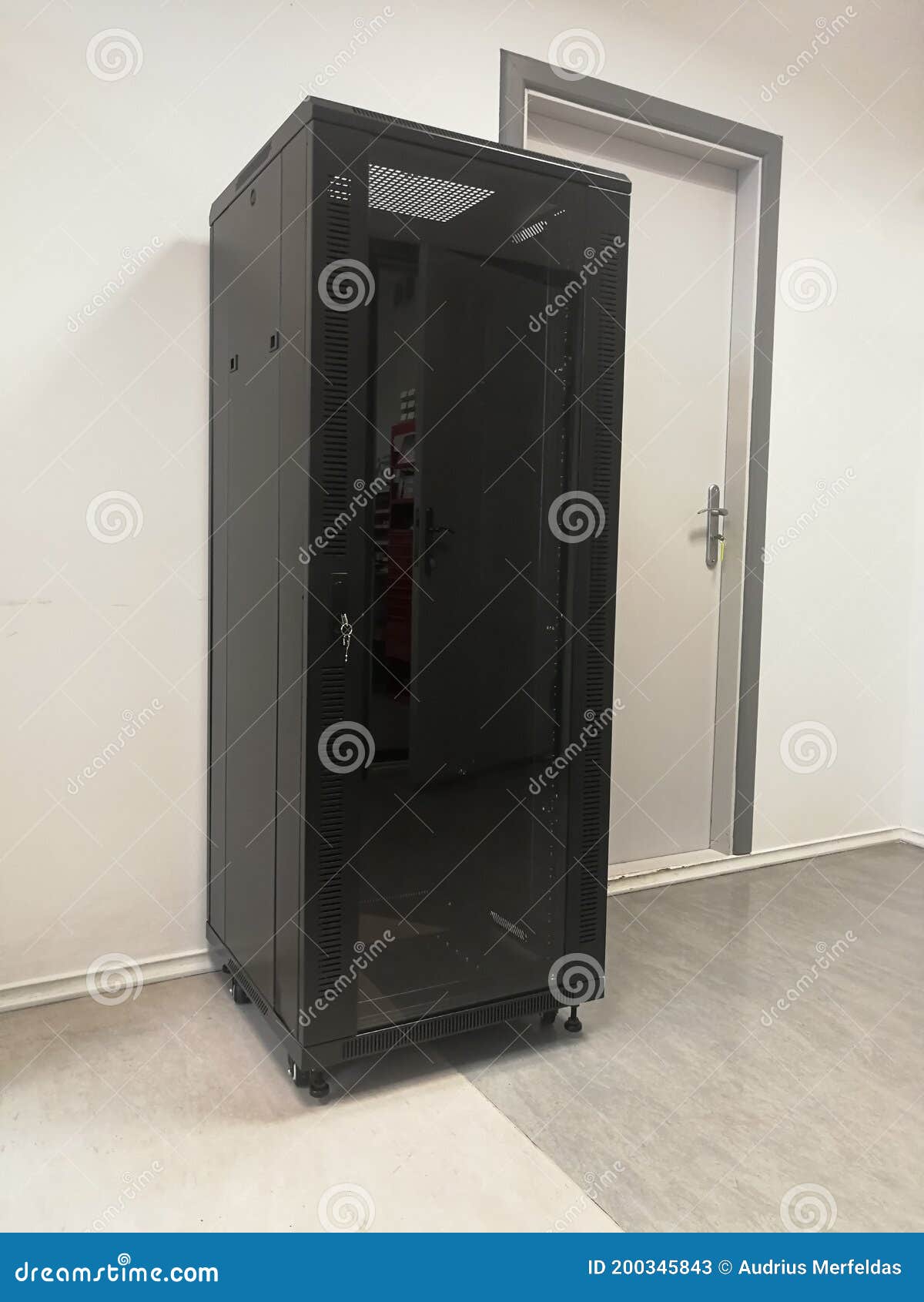 Rack With Telecommunication Equipment Is In The Data Center Server Room ...