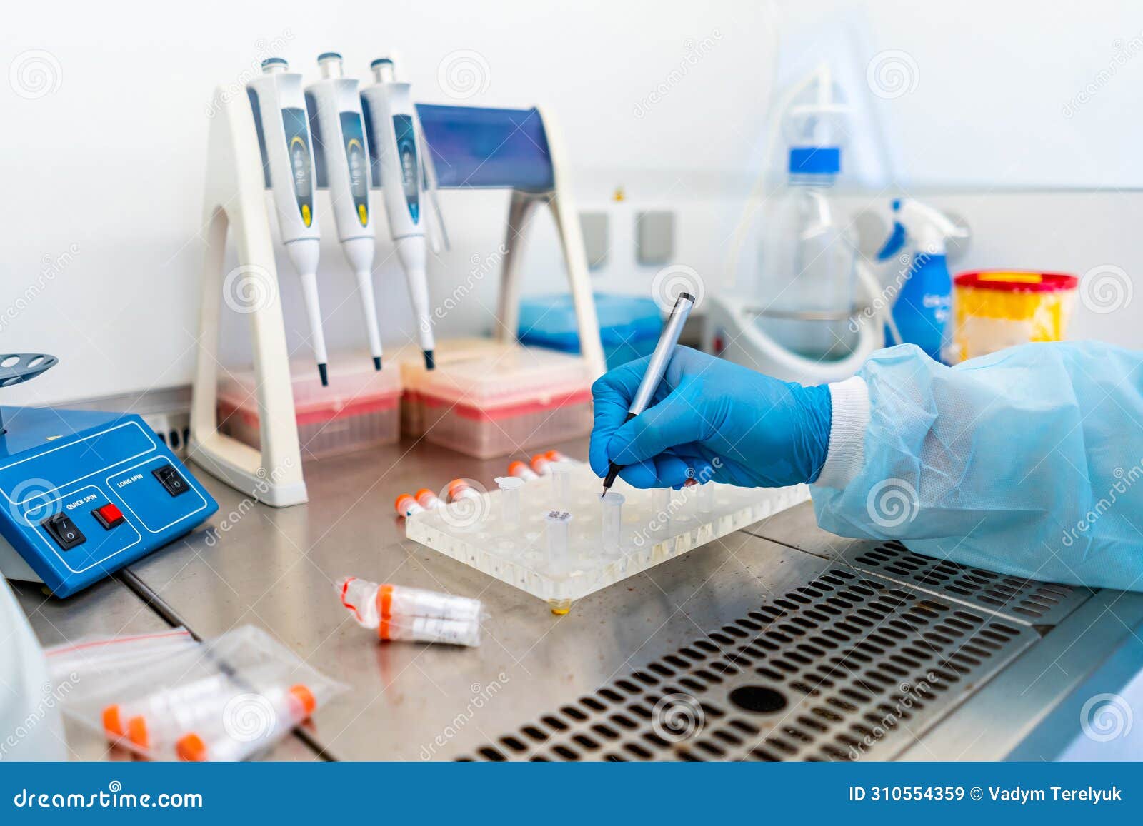 Rack of Test Tubes for Analysis in the Laboratory of Hematology ...