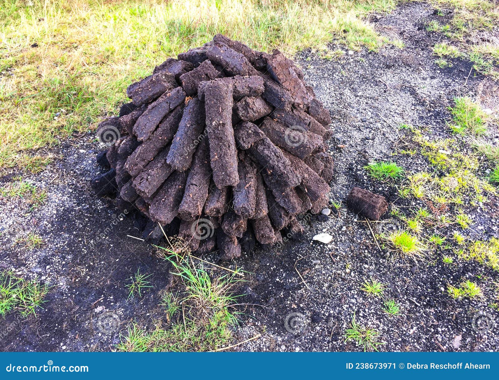 A Rack of Turf Drying in the Open Air Stock Image - Image of flat ...
